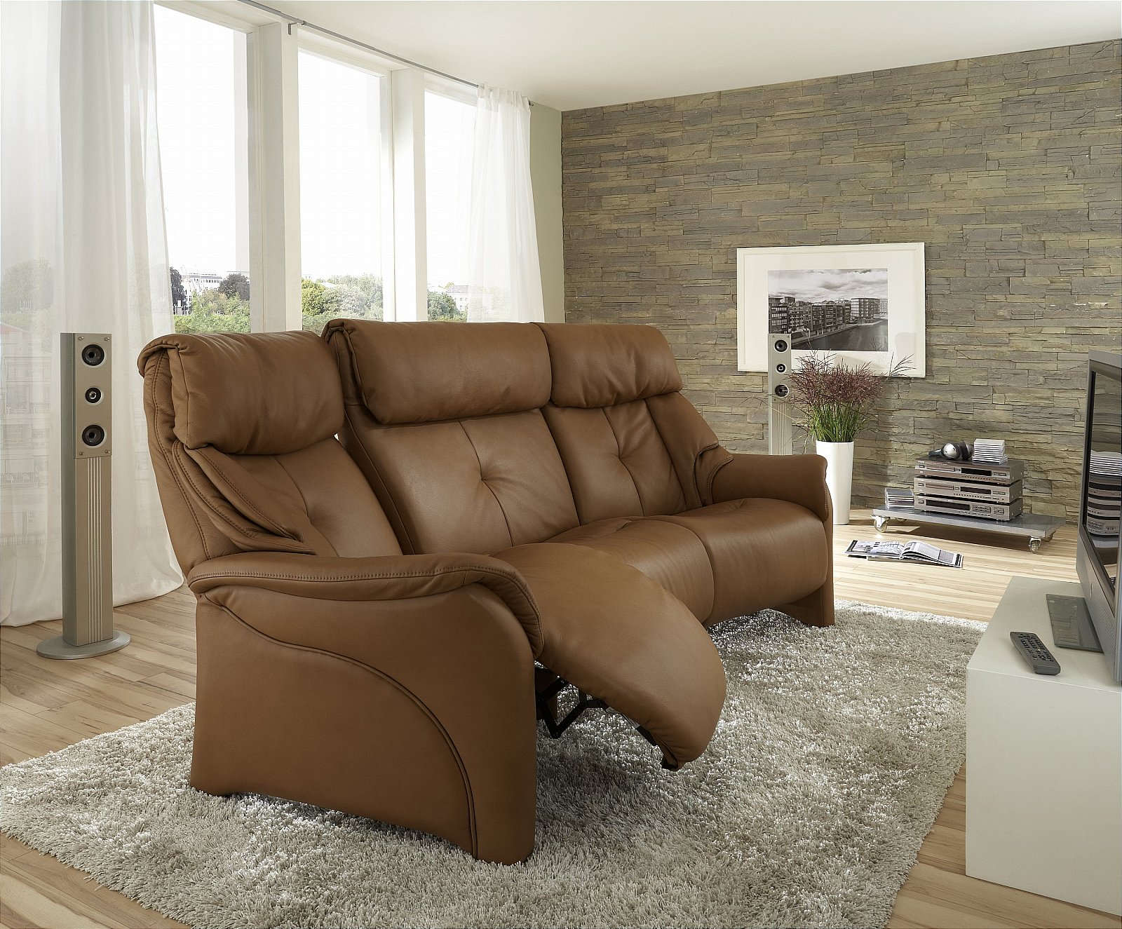 Reclining curved sofa store