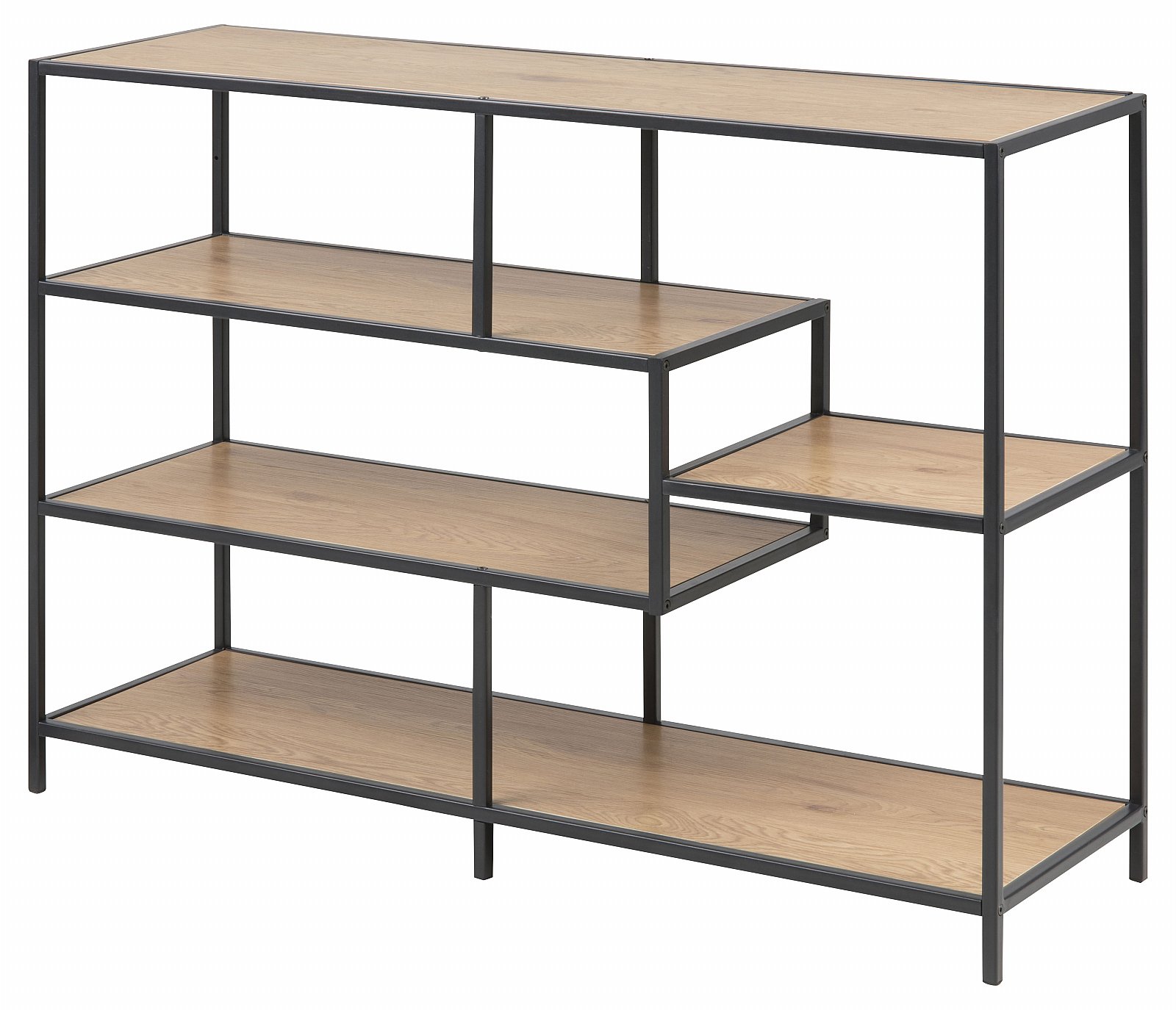 Barrow Clark Hampton 3 Shelf Asymmetric Bookcase - Wild Oak